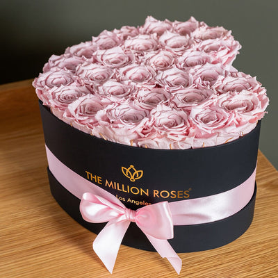 Heart Black Box | Light Pink Roses