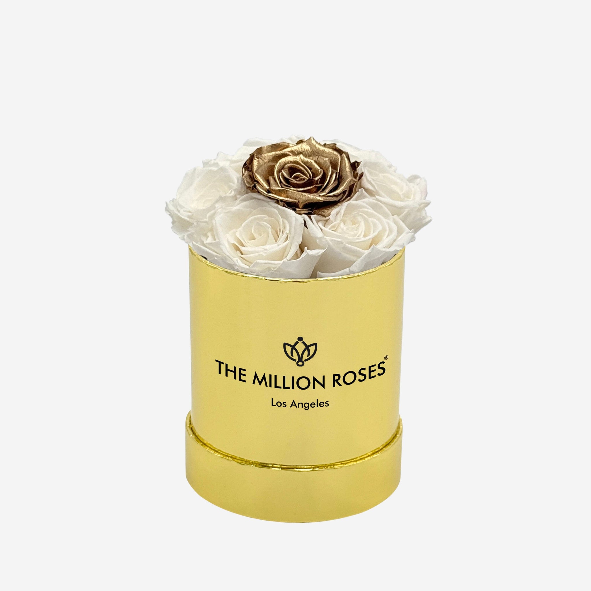 Basic Mirror Gold Box | White & Gold Roses
